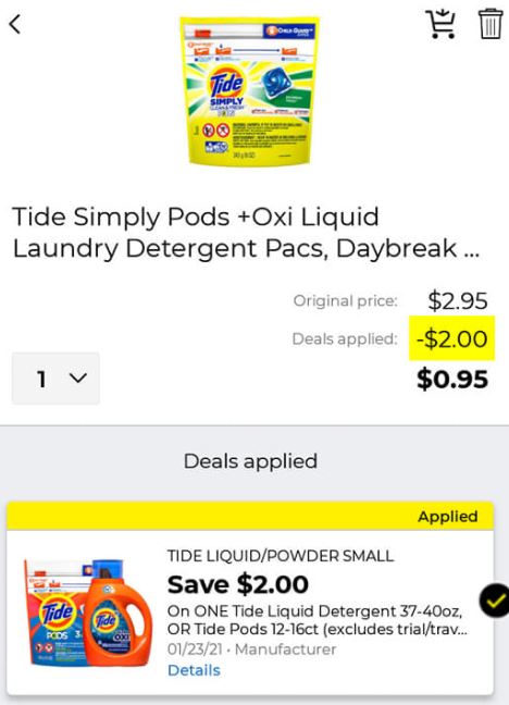 Dollar General: Tide as low as 95¢