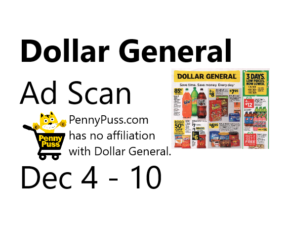 Dollar General Ad Scan Dec 4 - 10